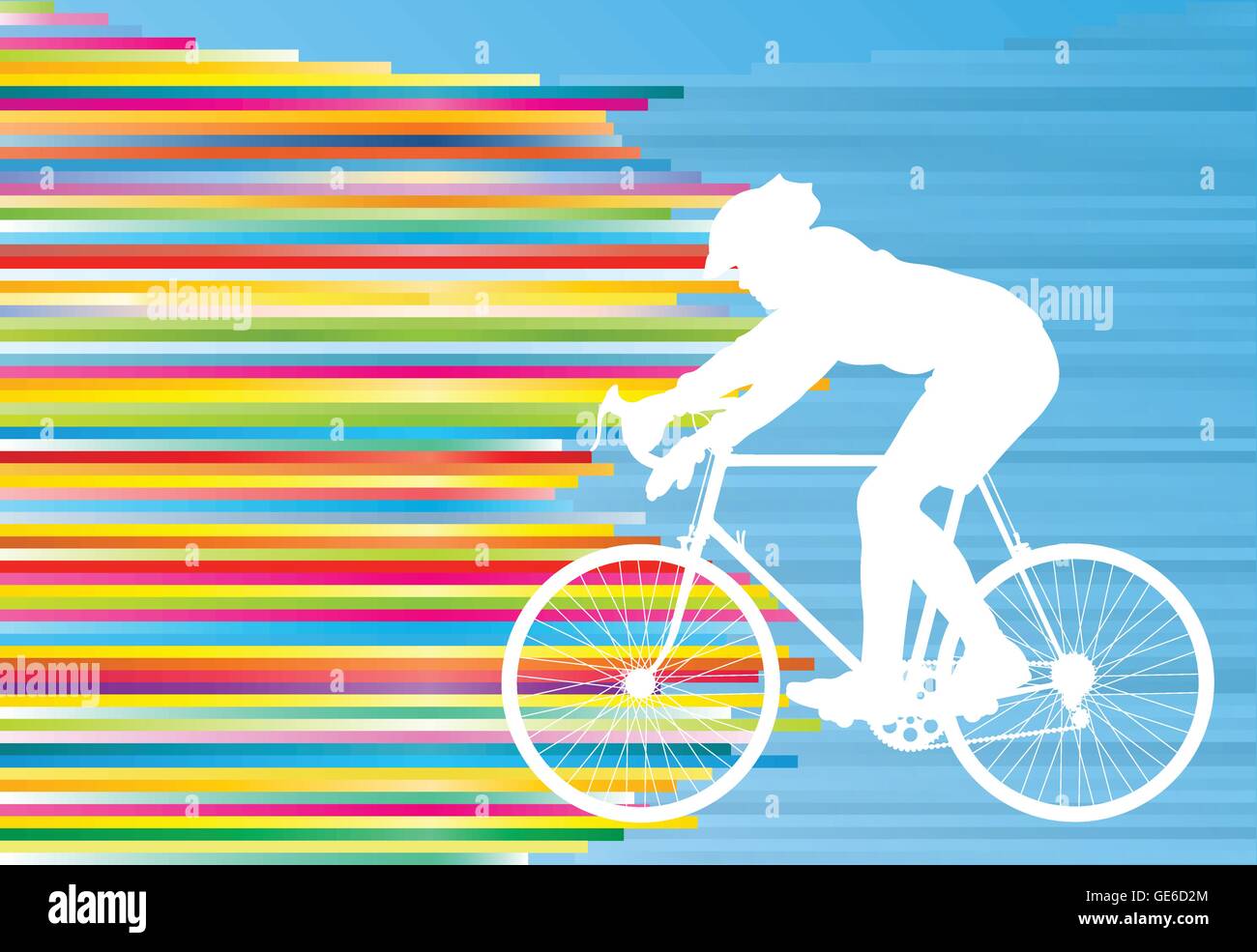 Cyclist vector background concept template made of stripes for poster ...