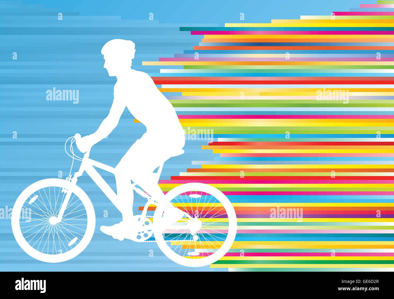 Cyclist vector background concept template made of stripes for poster ...