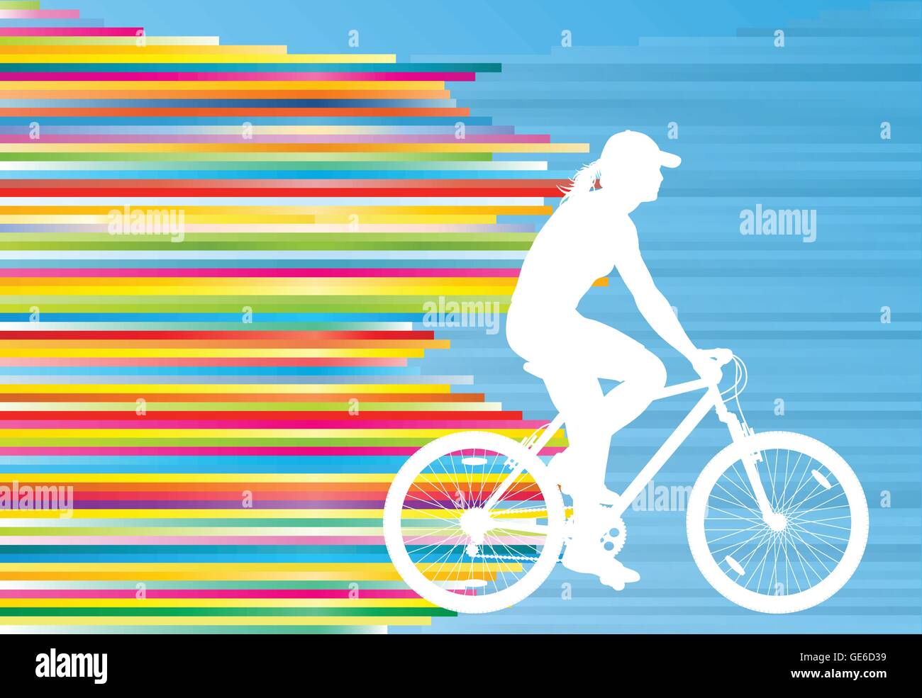 Cyclist vector background concept template made of stripes for poster ...