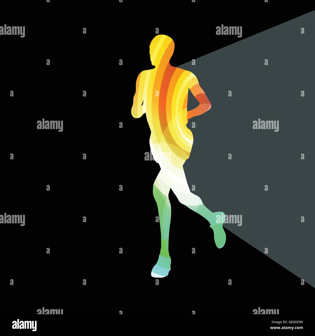 Man runner sprinter silhouette illustration vector background colorful ...