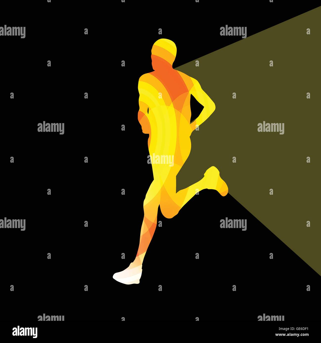 Man runner sprinter silhouette illustration vector background colorful ...