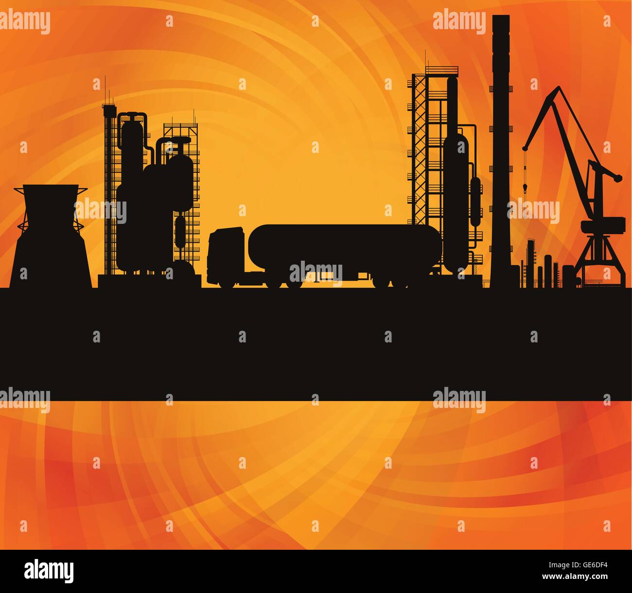 Oil refinery station and track background illustration Stock Vector ...