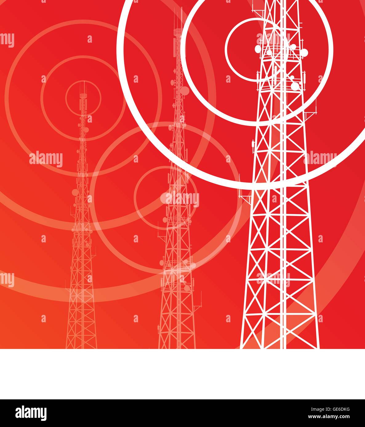Antenna transmission communication tower vector background concept ...
