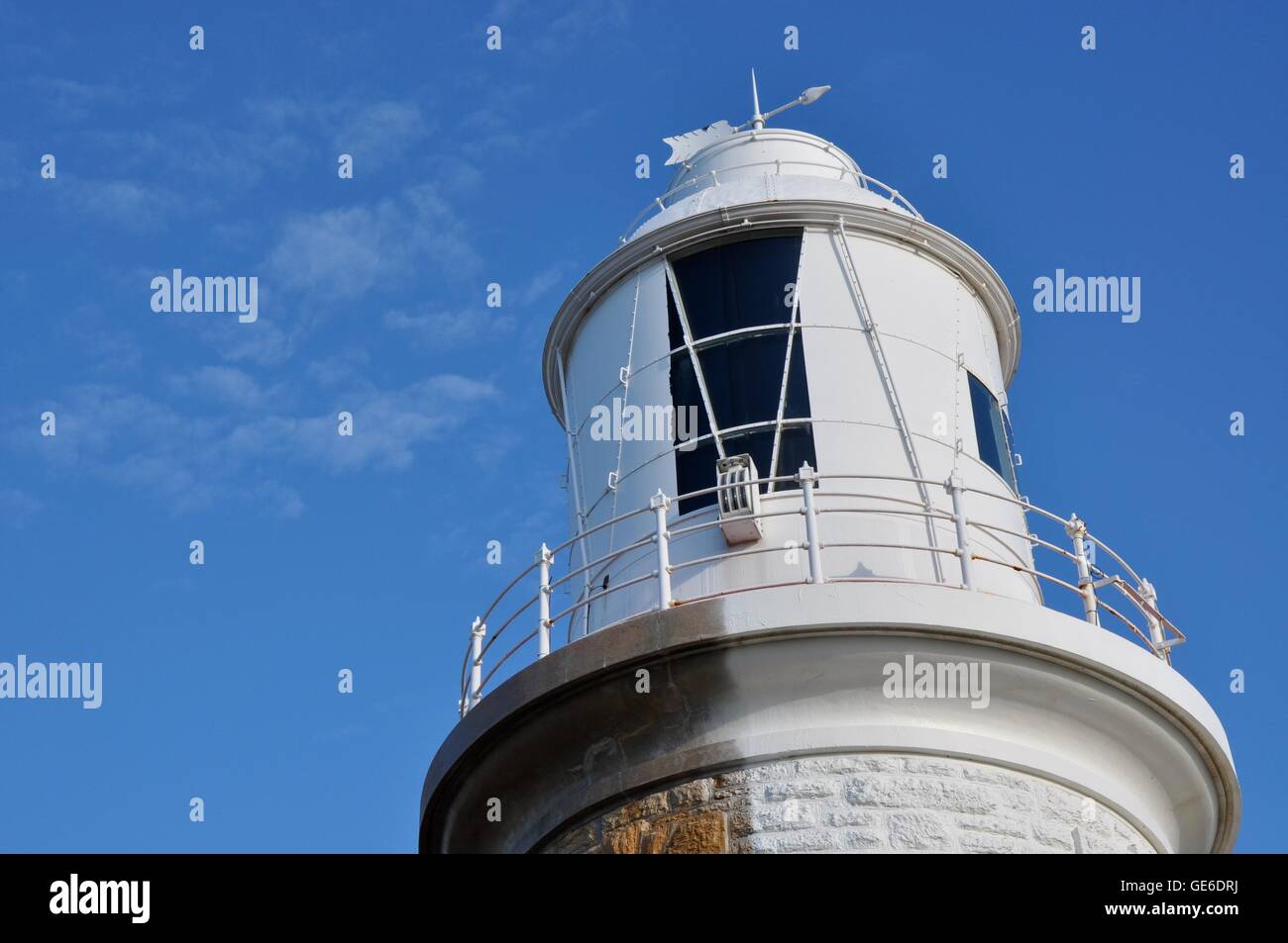 Lantern Room with wind vane and balcony of the Woodman Point Lighthouse ...