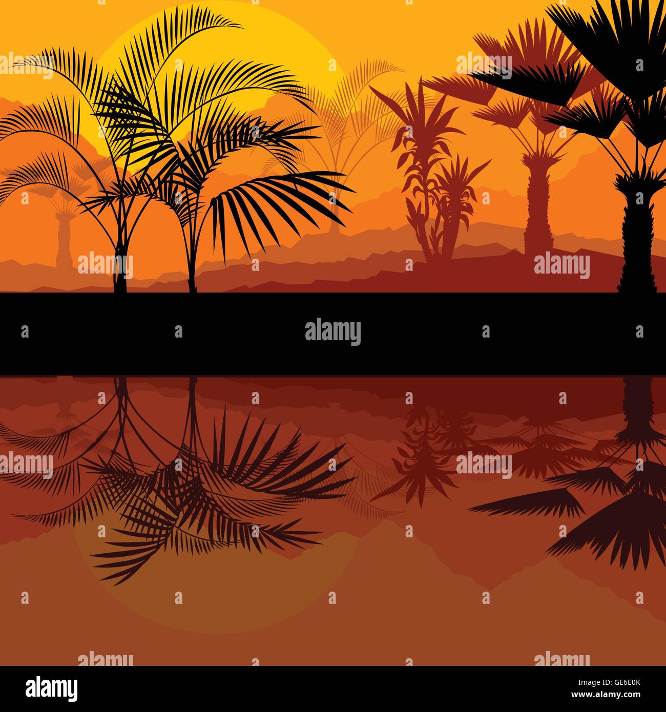 Tropical palm tree background vector for poster Stock Vector Image ...