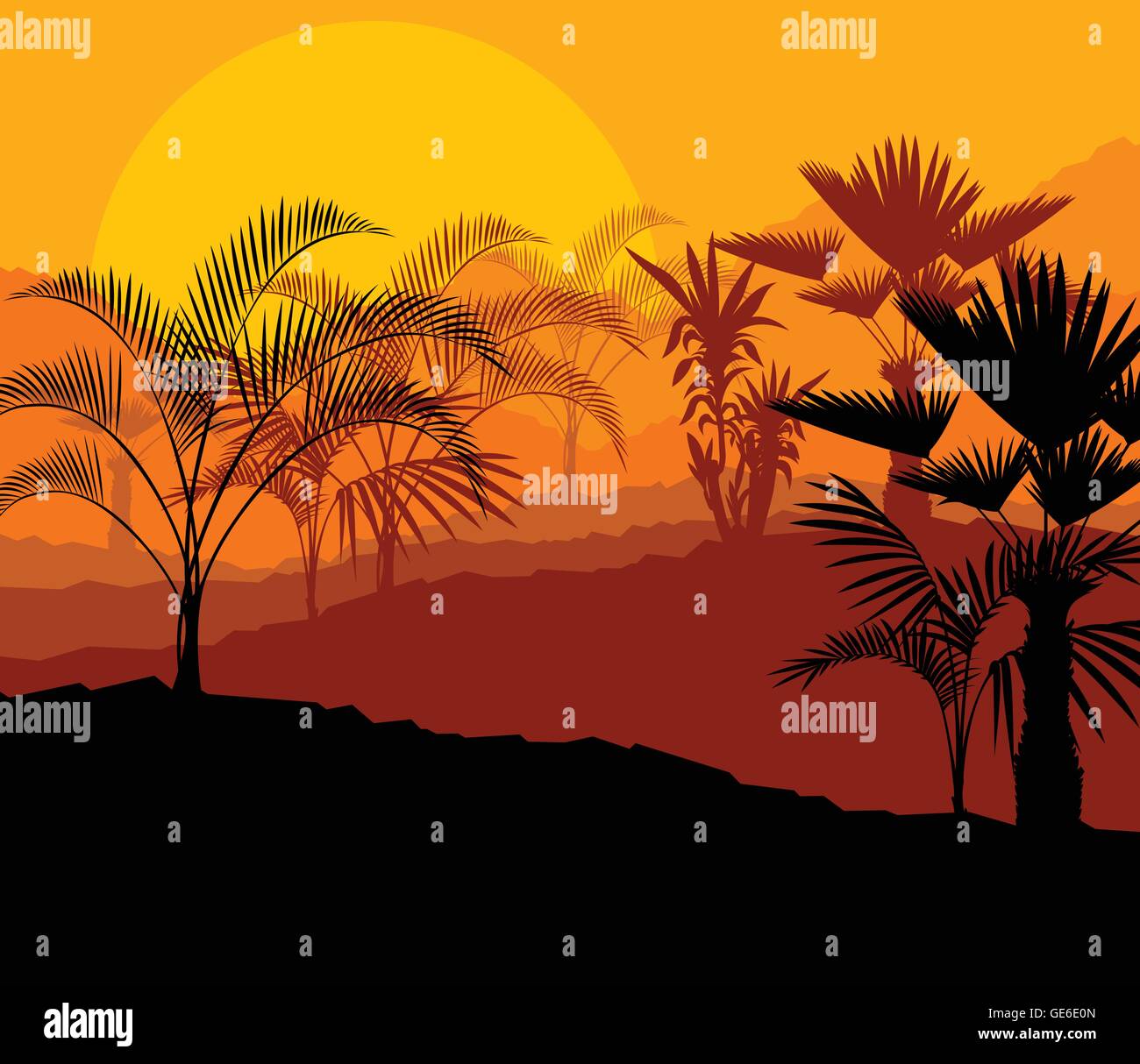 Tropical palm tree background vector for poster Stock Vector Image ...