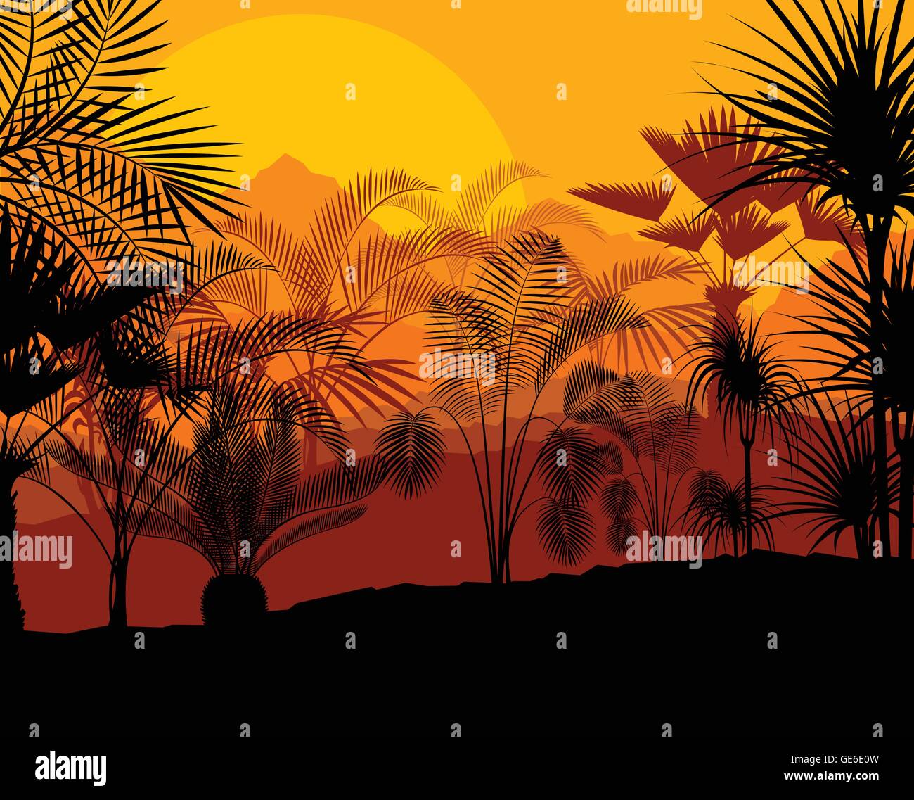 Tropical palm tree background vector for poster Stock Vector Image ...