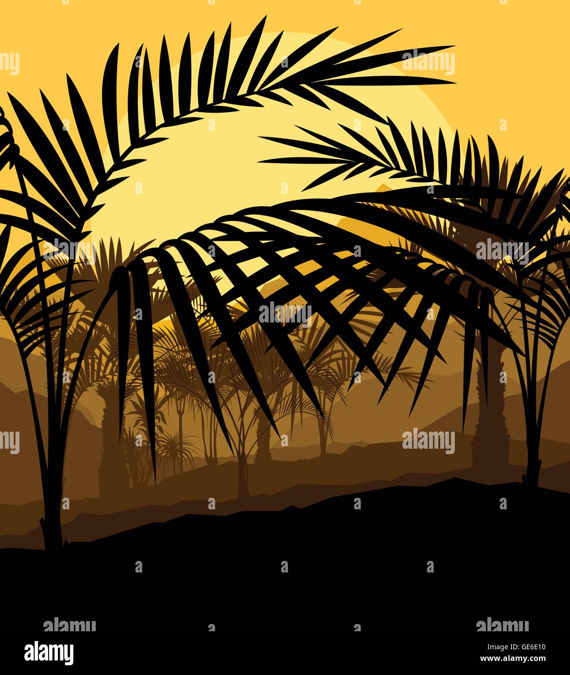 Tropical palm tree background vector for poster Stock Vector Image ...