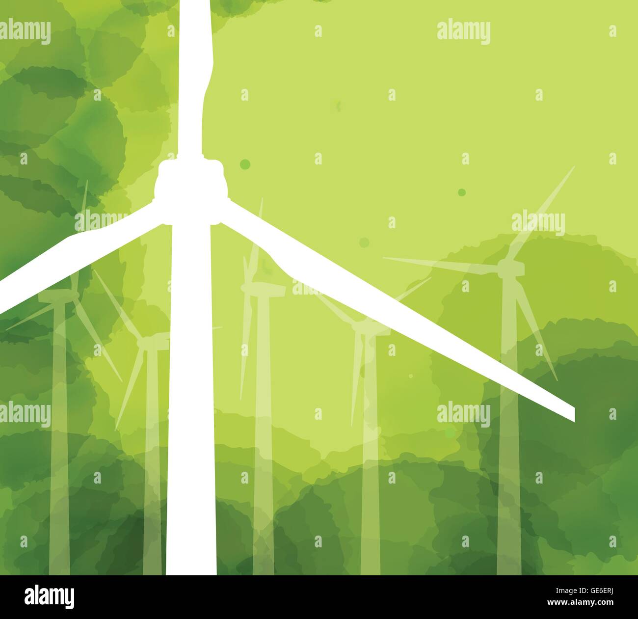 Wind electricity generators vector background for poster Stock Vector ...