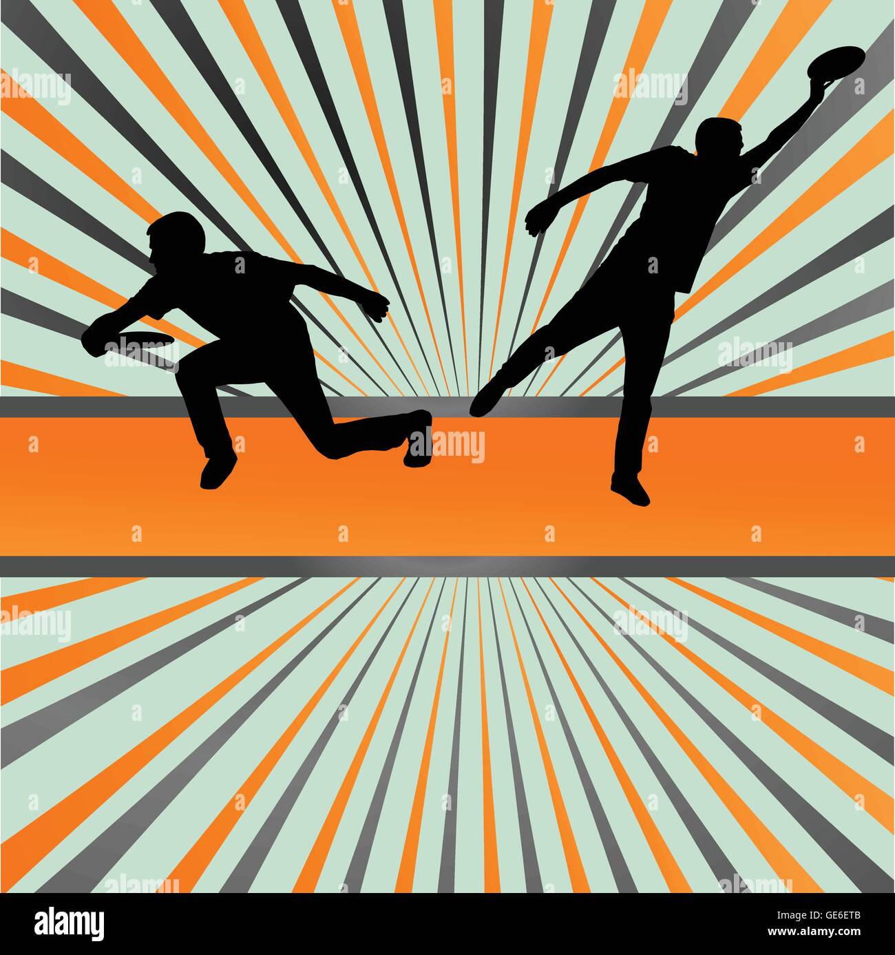 Disk thrower and catcher active people sport background illustration ...