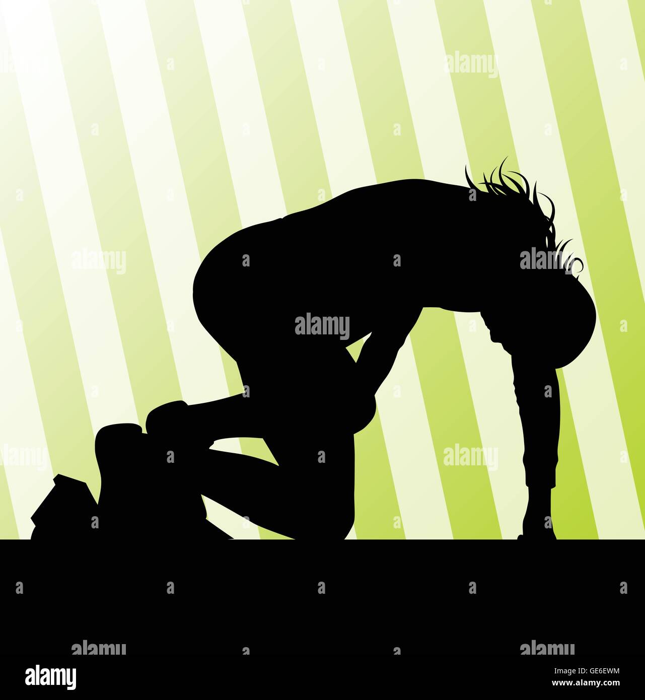 Woman starting blocks Stock Vector Images - Alamy