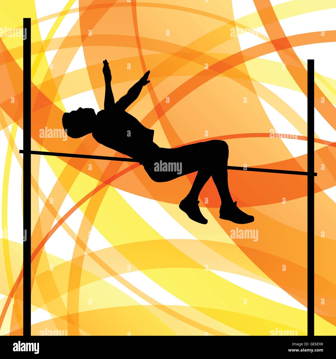 Man high jumping abstract vector background concept, track and field ...