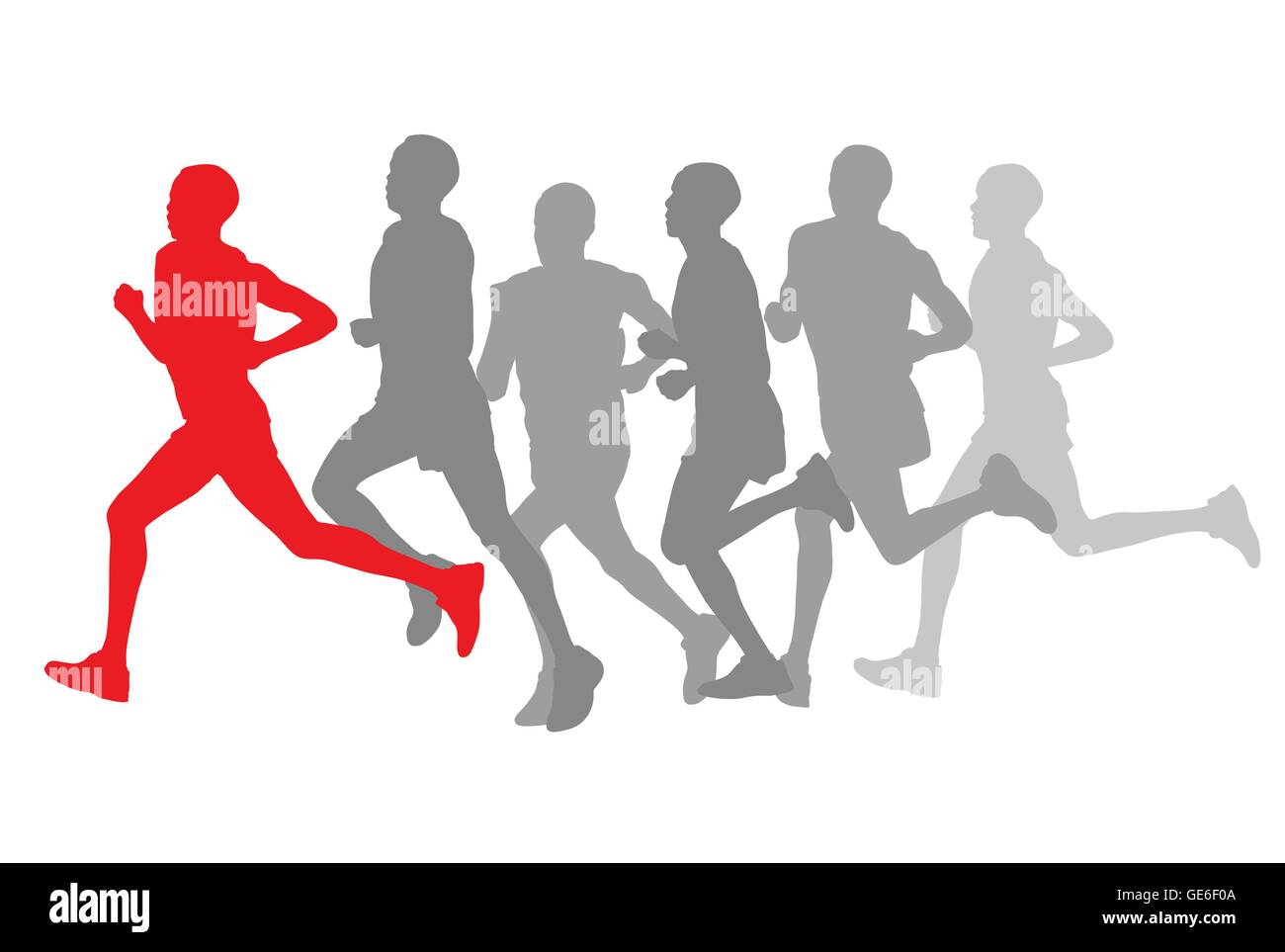 Winner finish vector background and group of runners concept for poster ...
