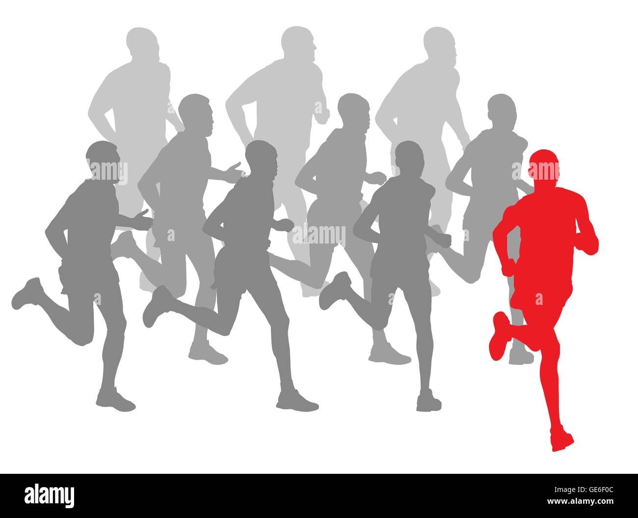 Winner finish vector background and group of runners concept for poster ...