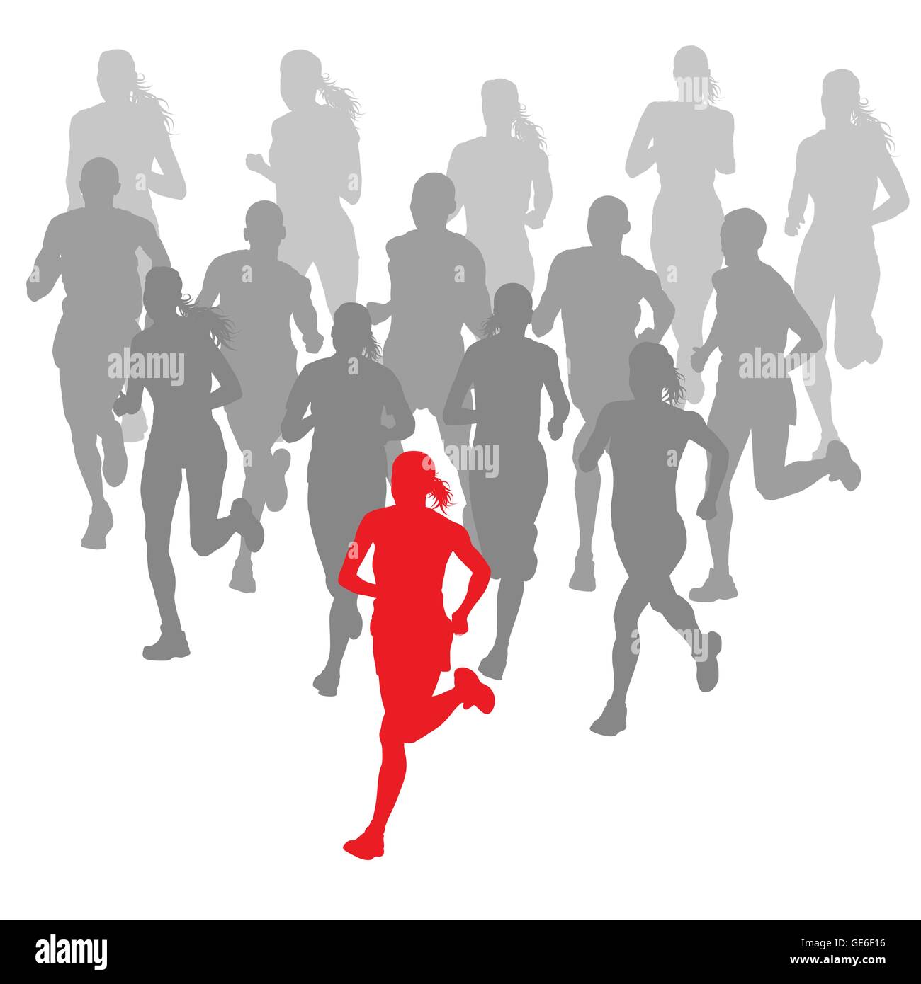 Winner finish vector background and group of runners concept for poster ...