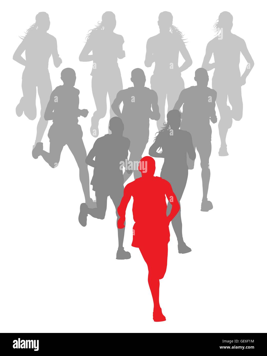 Winner finish vector background and group of runners concept for poster ...