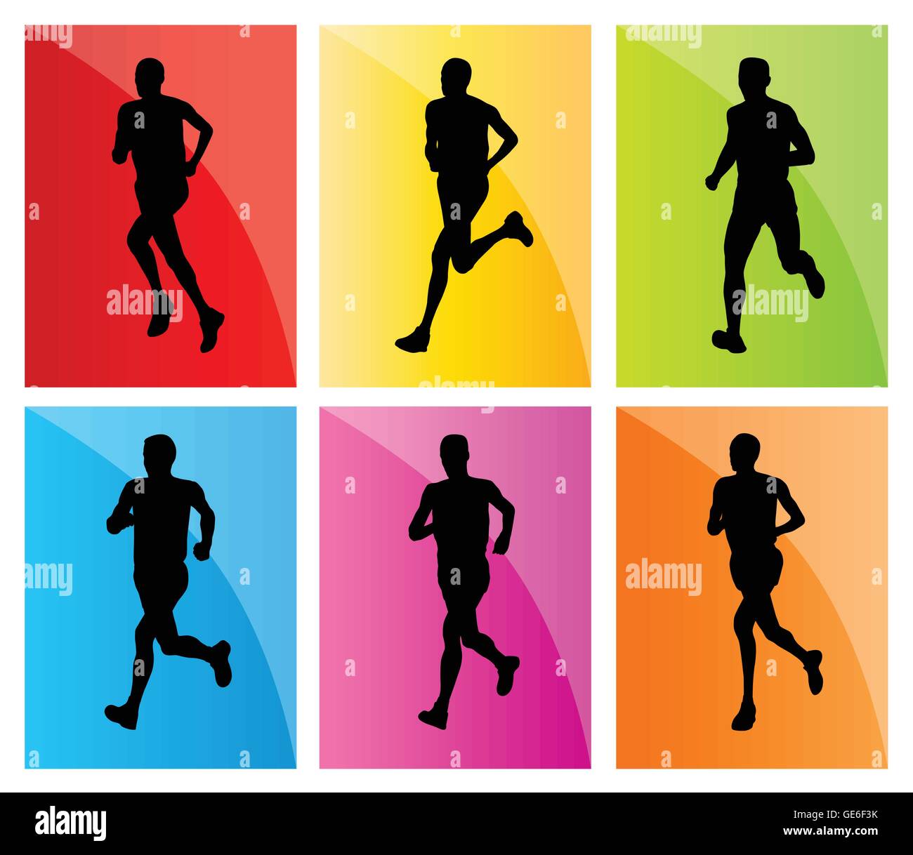 Running man set vector background for poster Stock Vector Image & Art ...