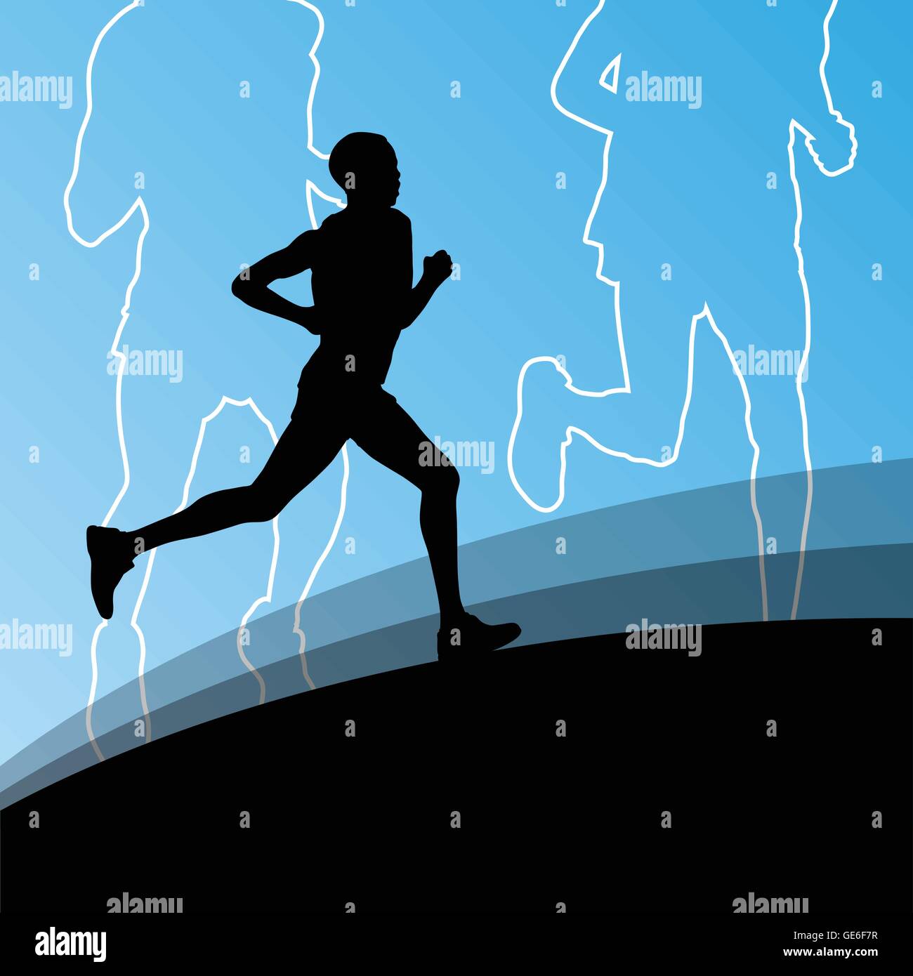 Active runner sport athletics running silhouettes illustration ...