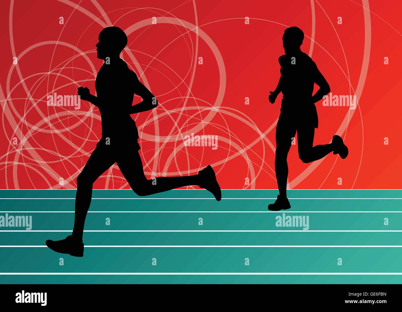 Active runner sport athletics running silhouettes illustration ...