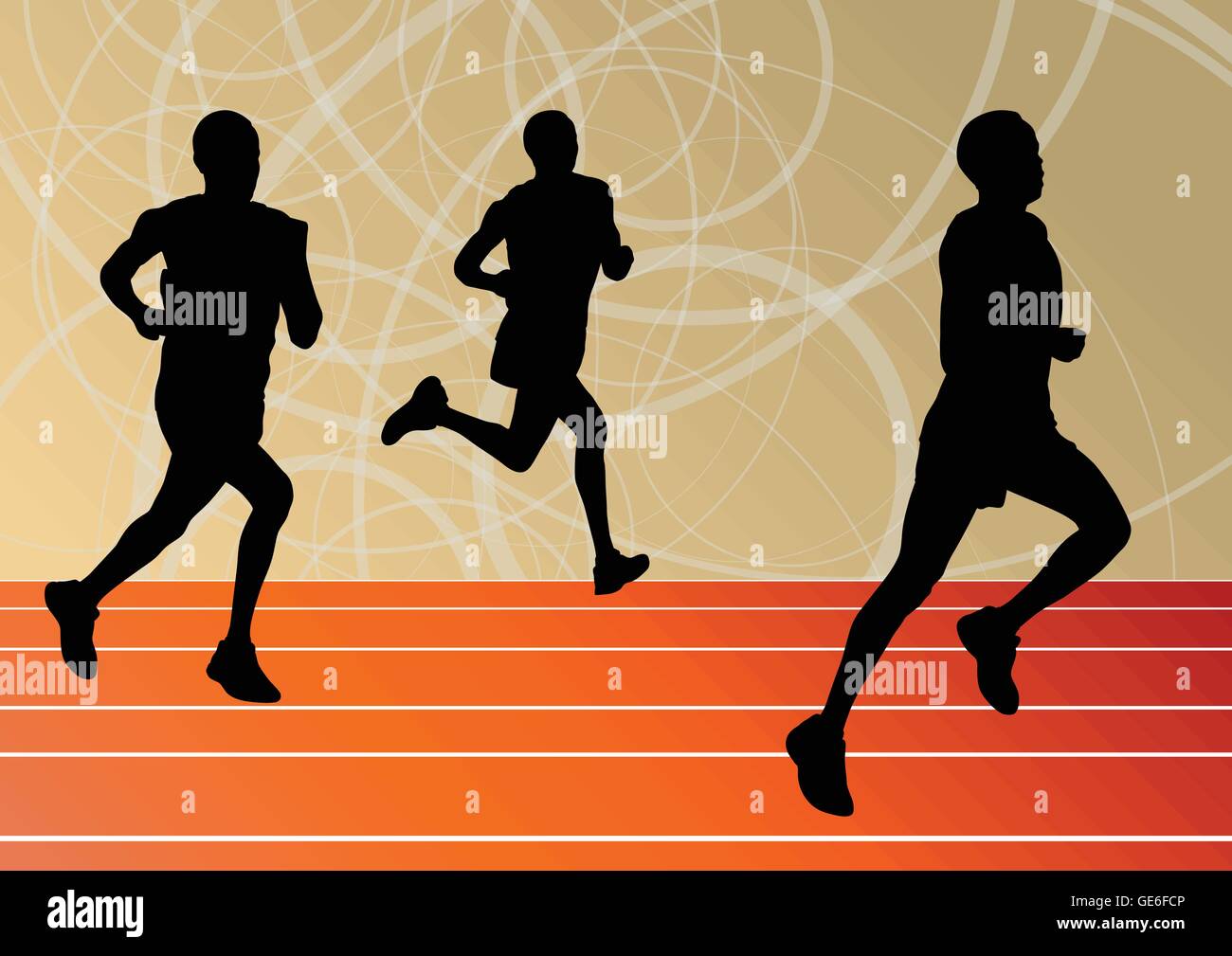 Active runner sport athletics running silhouettes illustration ...