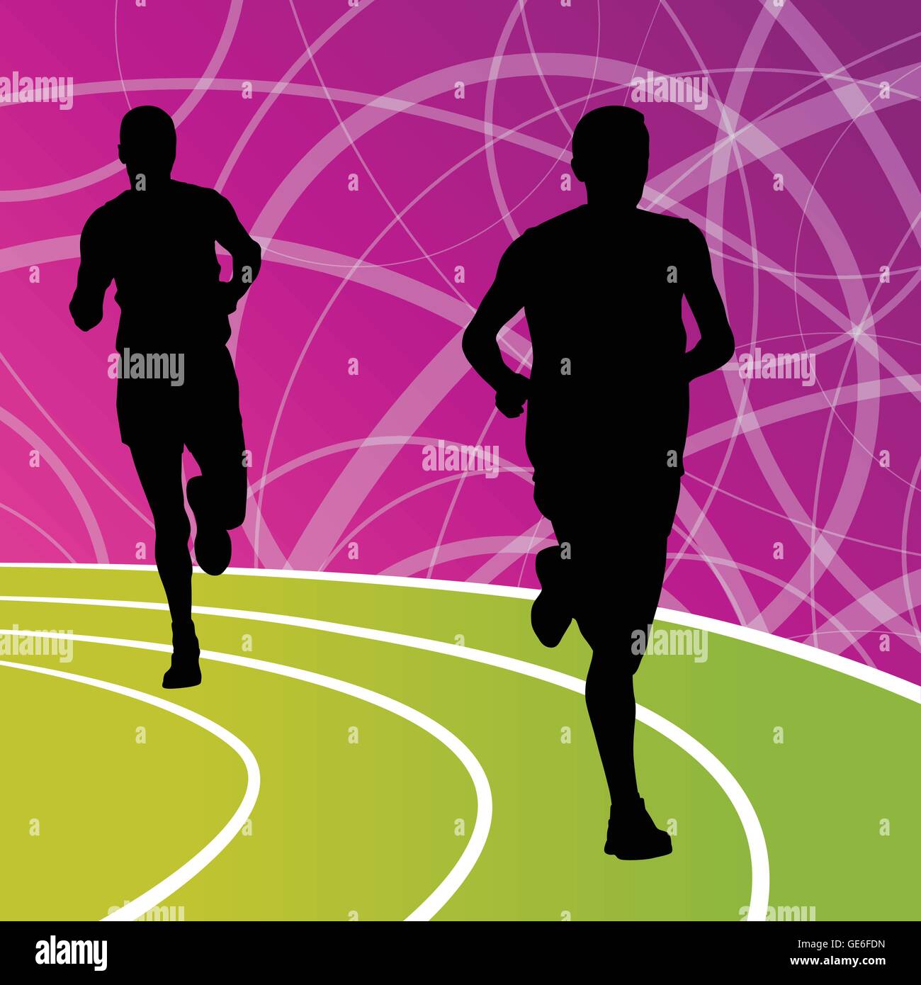 Active runner sport athletics running silhouettes illustration ...