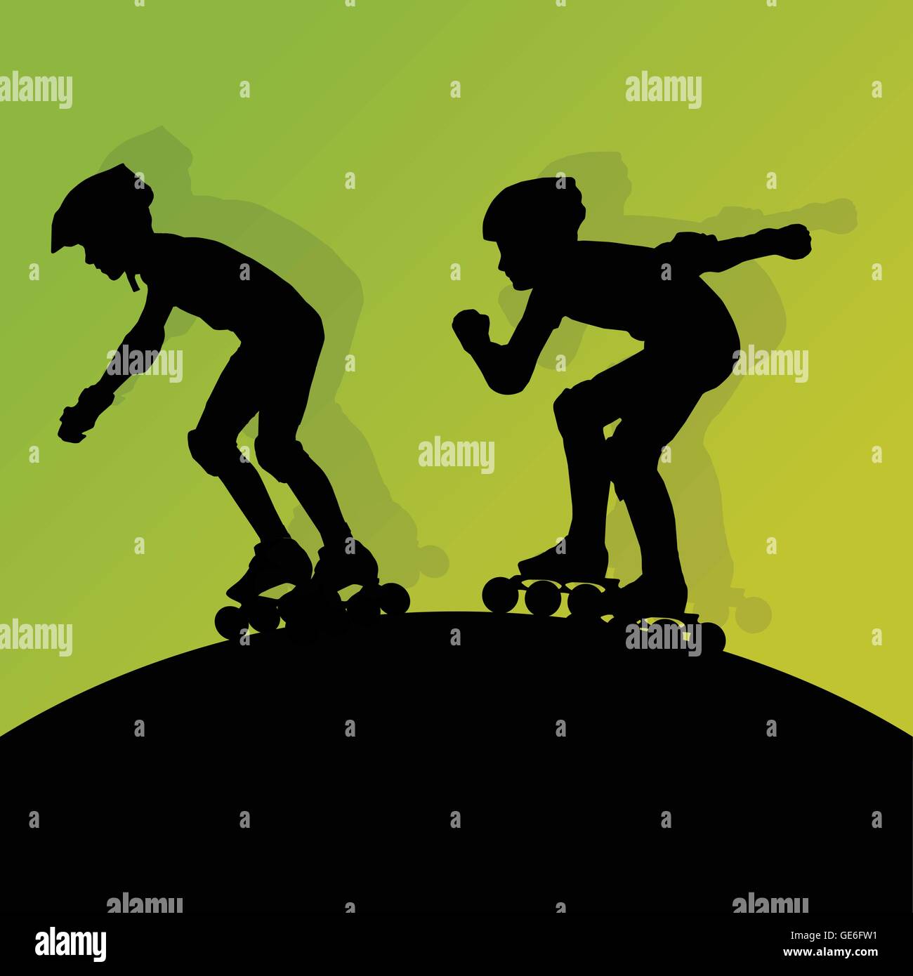 Roller skating vector background concept poster Stock Vector Image ...
