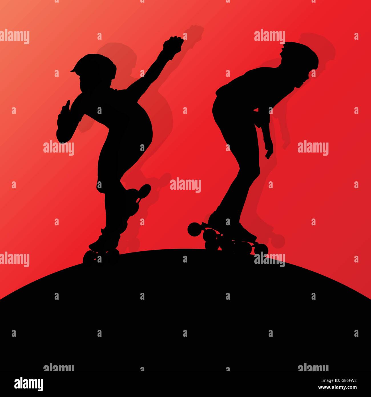 Roller skating vector background concept poster Stock Vector Image ...