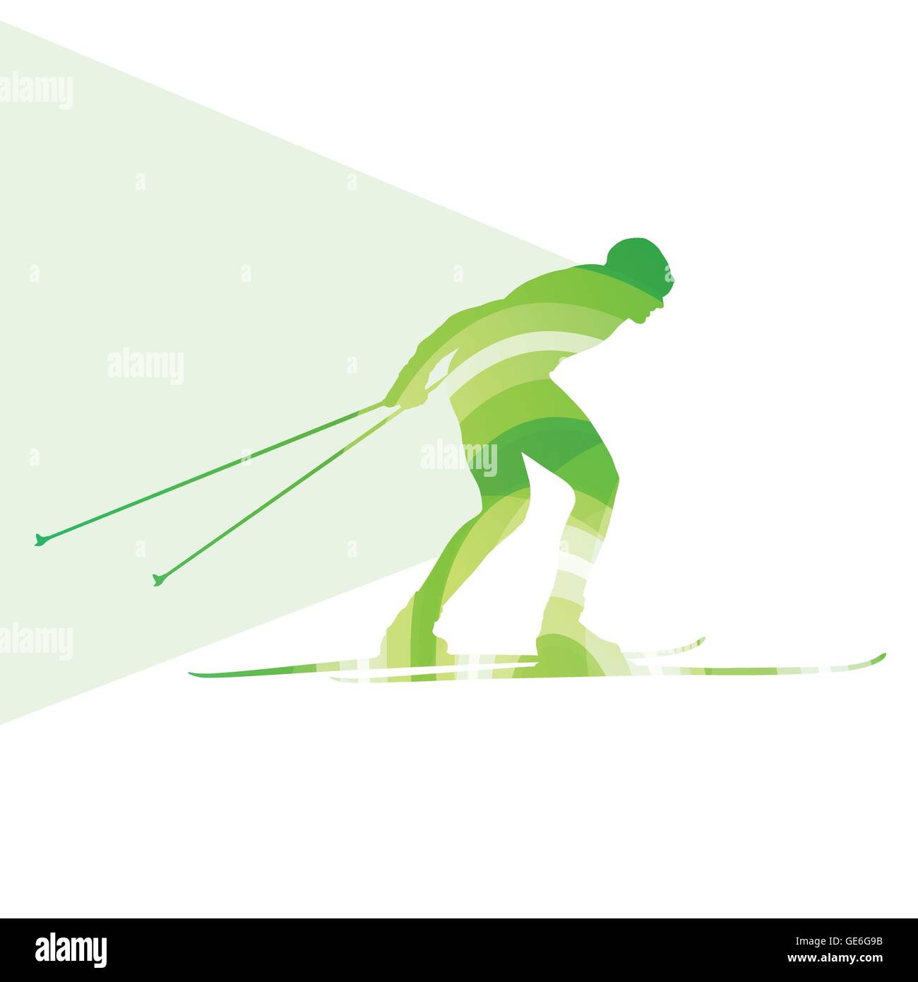 Skiing man silhouette illustration vector background colorful concept ...