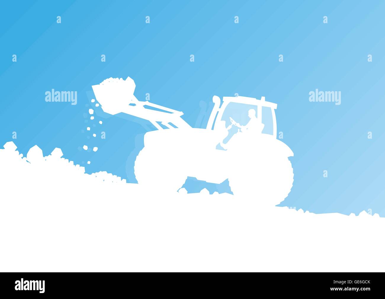 Tractor cleaning snow vector background concept for poster Stock Vector ...