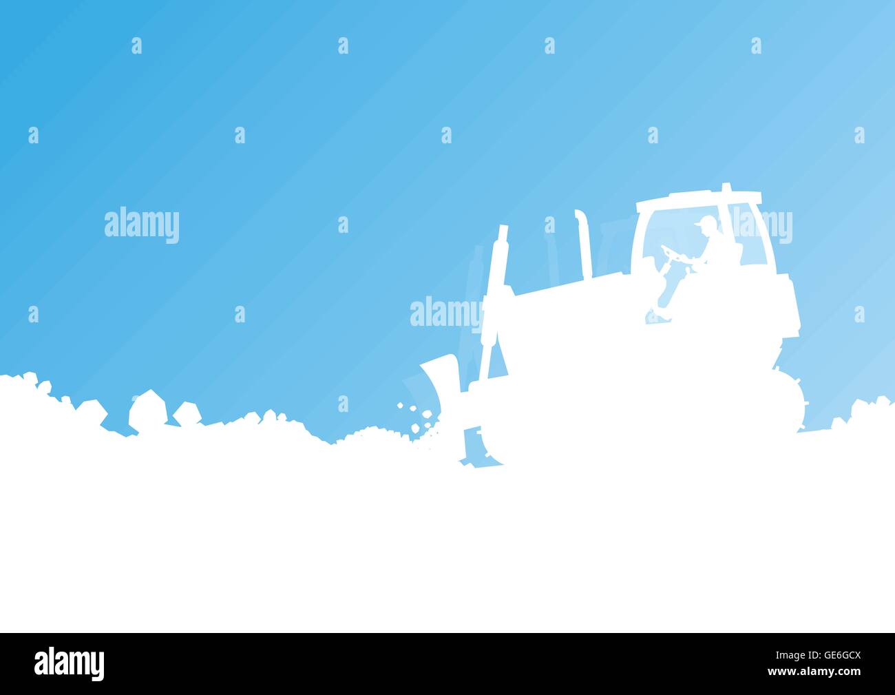 Tractor cleaning snow vector background concept for poster Stock Vector ...