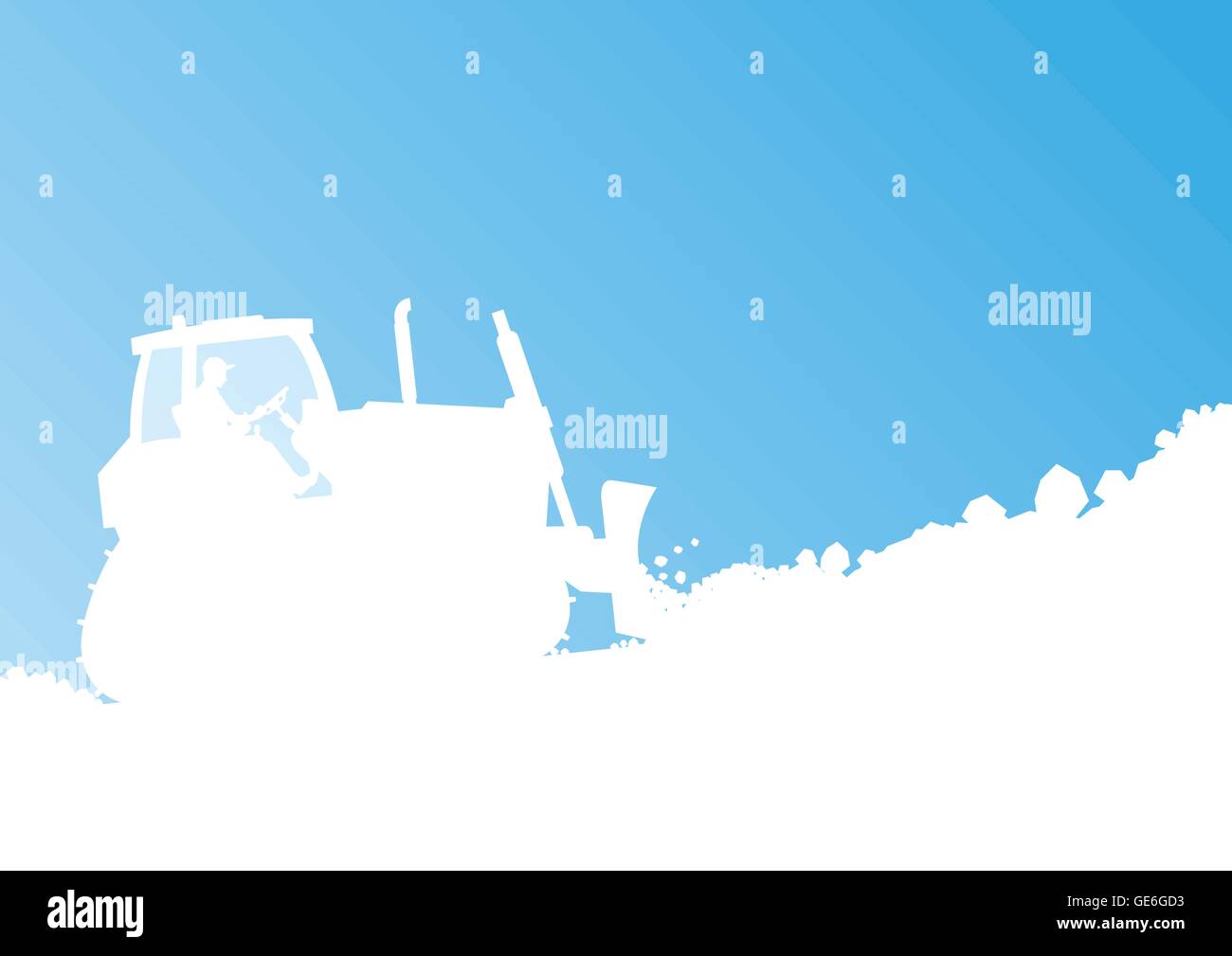 Tractor cleaning snow vector background concept for poster Stock Vector ...