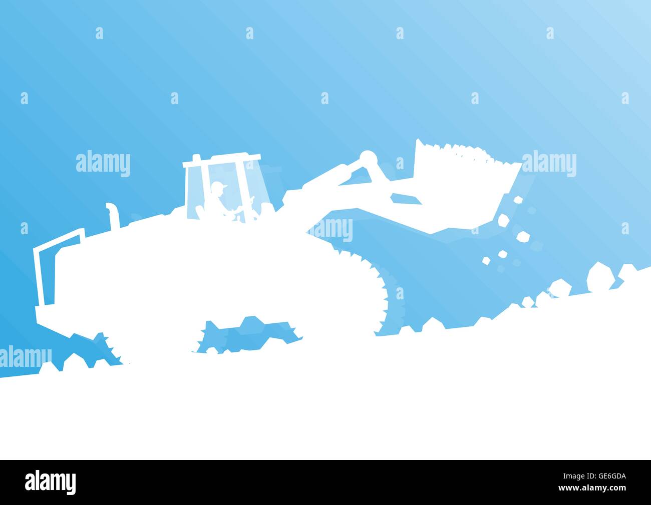 Tractor cleaning snow vector background concept for poster Stock Vector ...