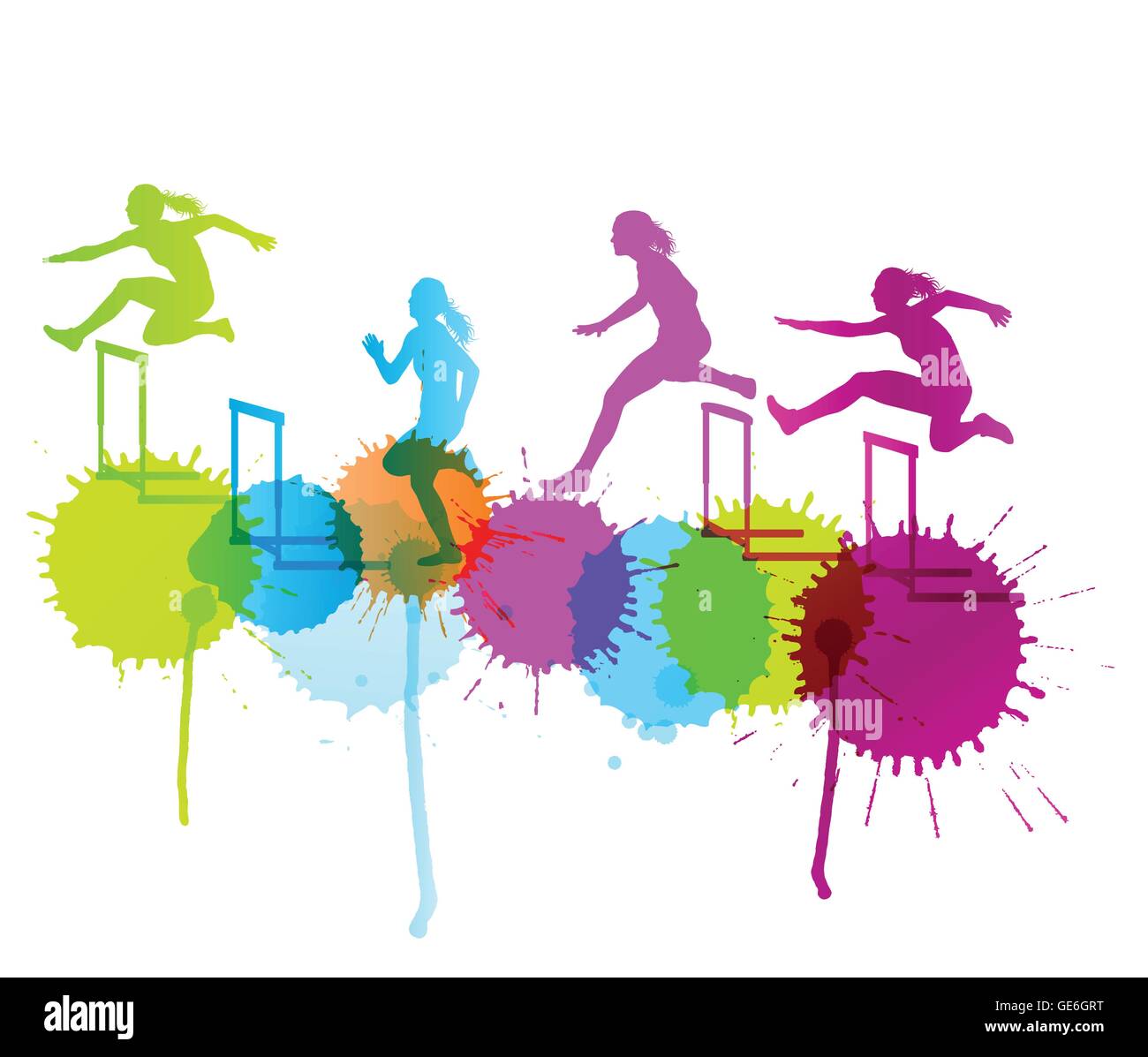 Female athlete running muscles Stock Vector Images - Alamy