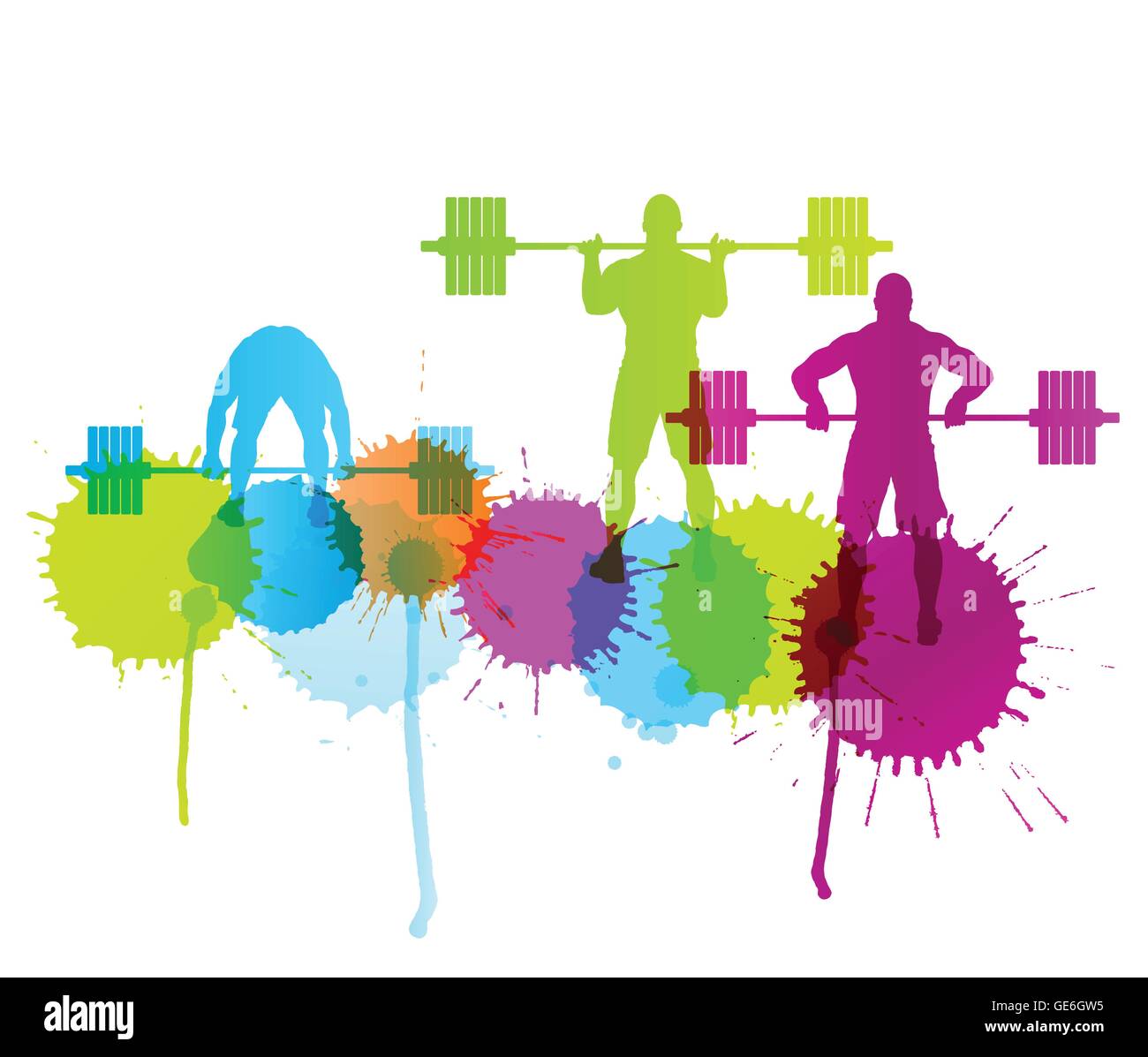 Man powerlifting weights isolated abstract winner concept vector ...