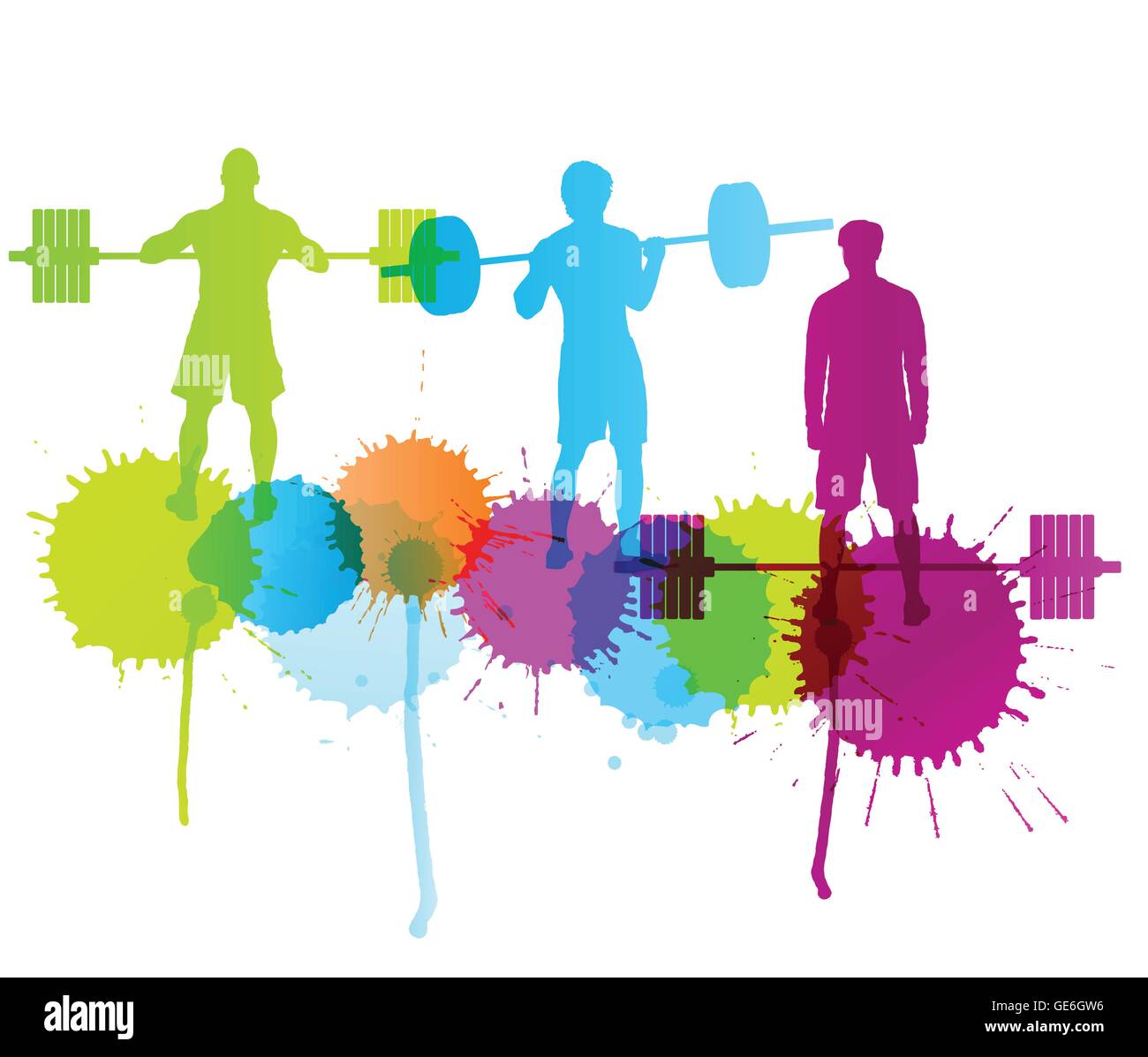 Man powerlifting weights isolated abstract winner concept vector ...
