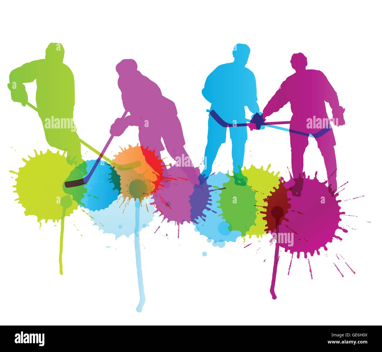 Ice hockey player silhouette sport abstract vector background concept ...