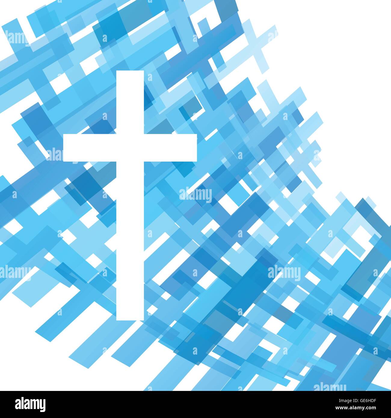 Cross clear blue abstract Christianity religion background vector ...
