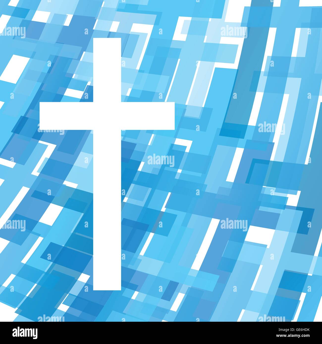 Cross clear blue abstract Christianity religion background vector ...