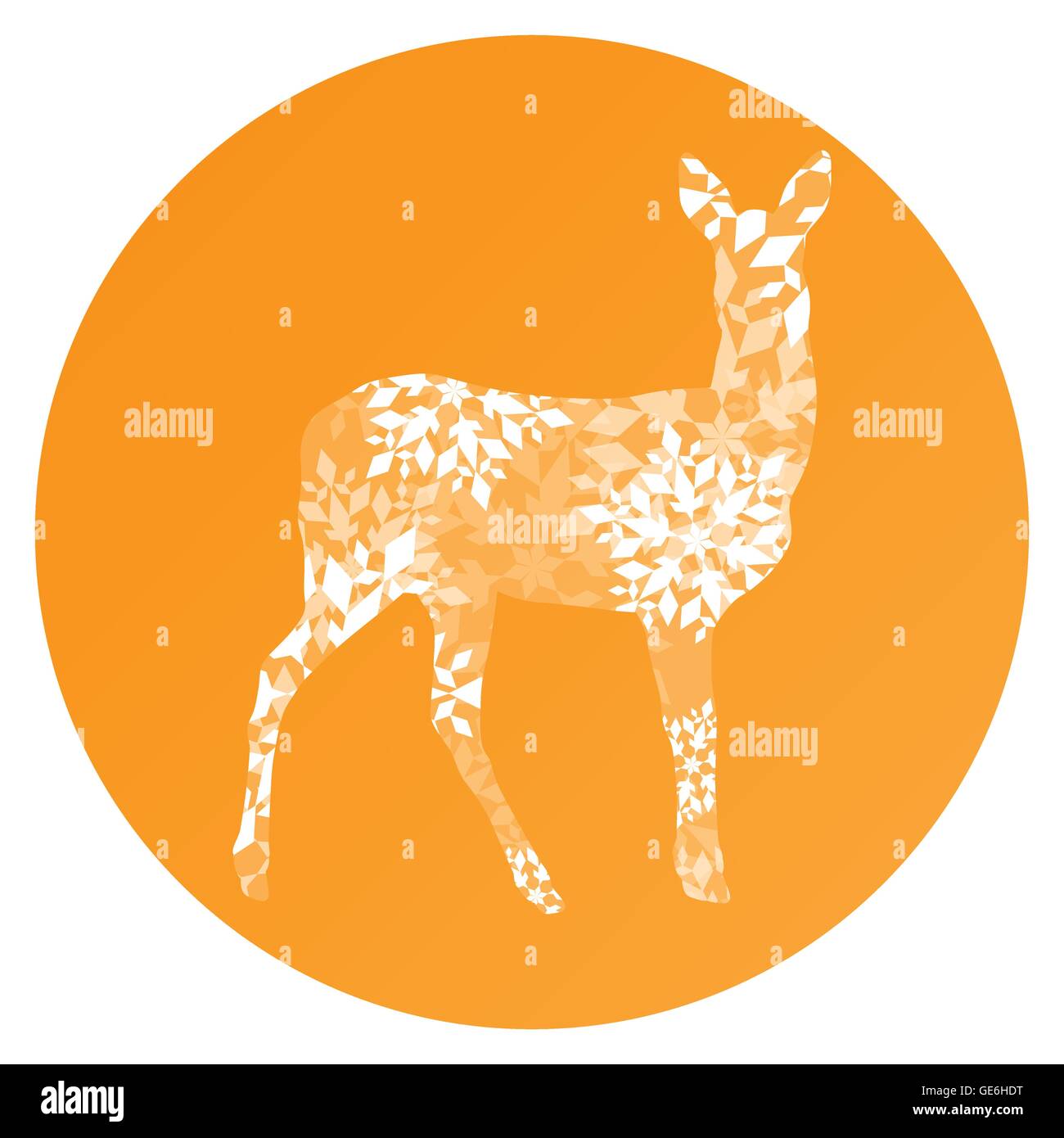 Doe young deer made of snowflakes winter concept abstract Happy New ...