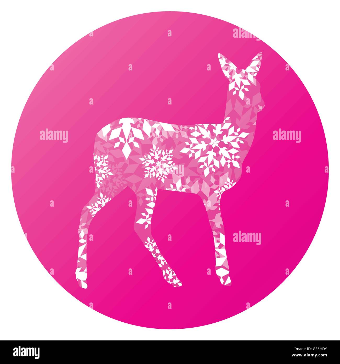 Doe young deer made of snowflakes winter concept abstract Happy New ...