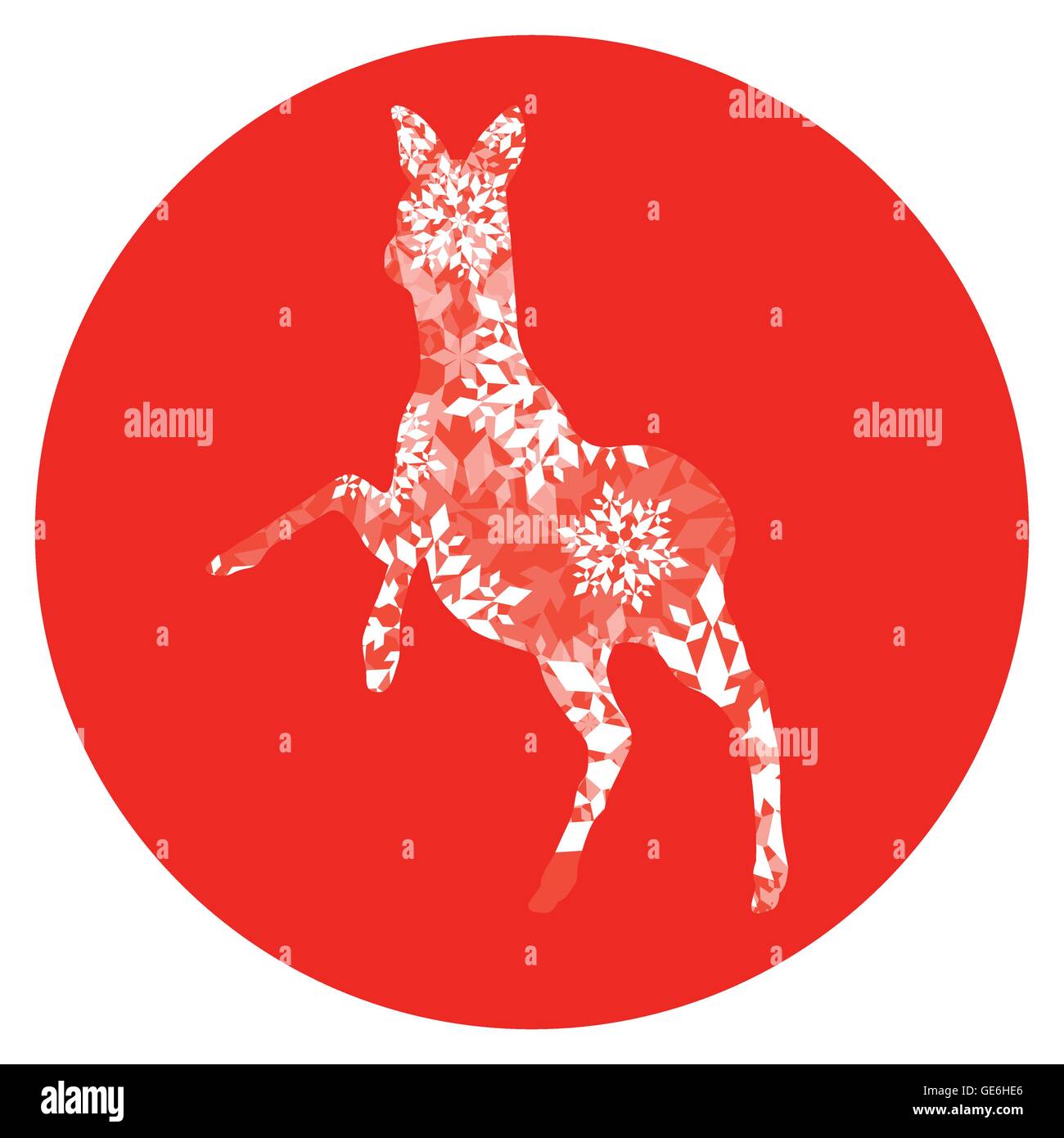 Doe young deer made of snowflakes winter concept abstract Happy New ...