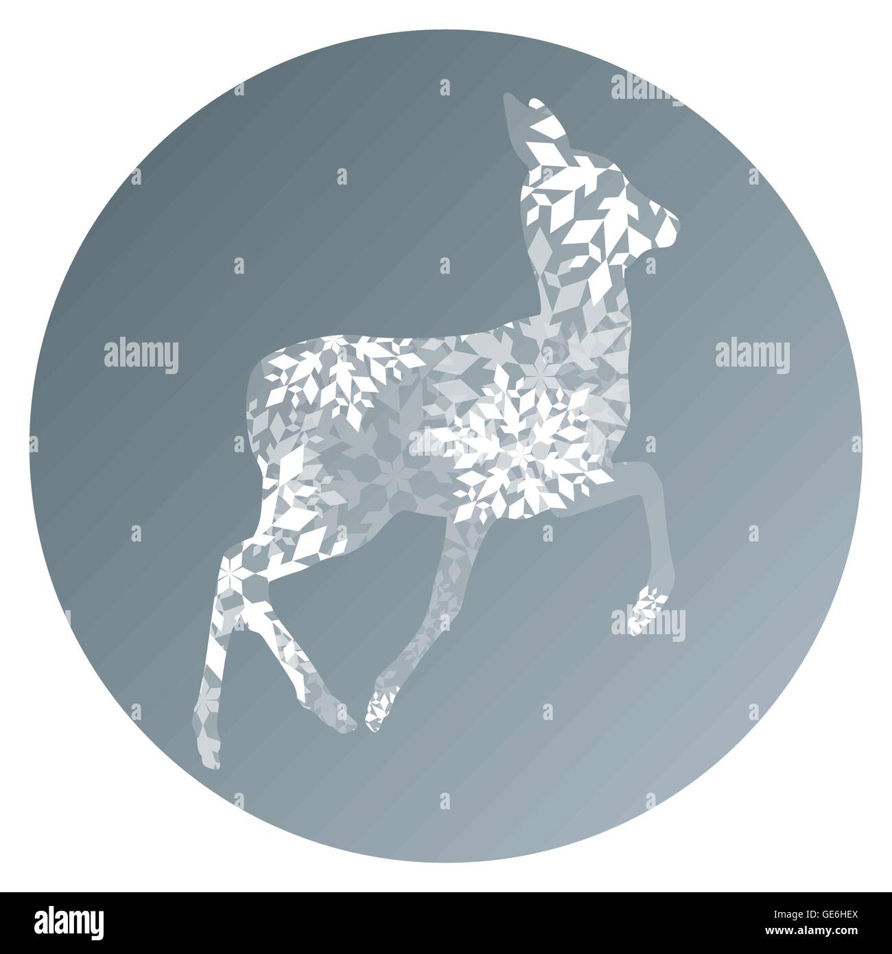 Doe young deer made of snowflakes winter concept abstract Happy New ...