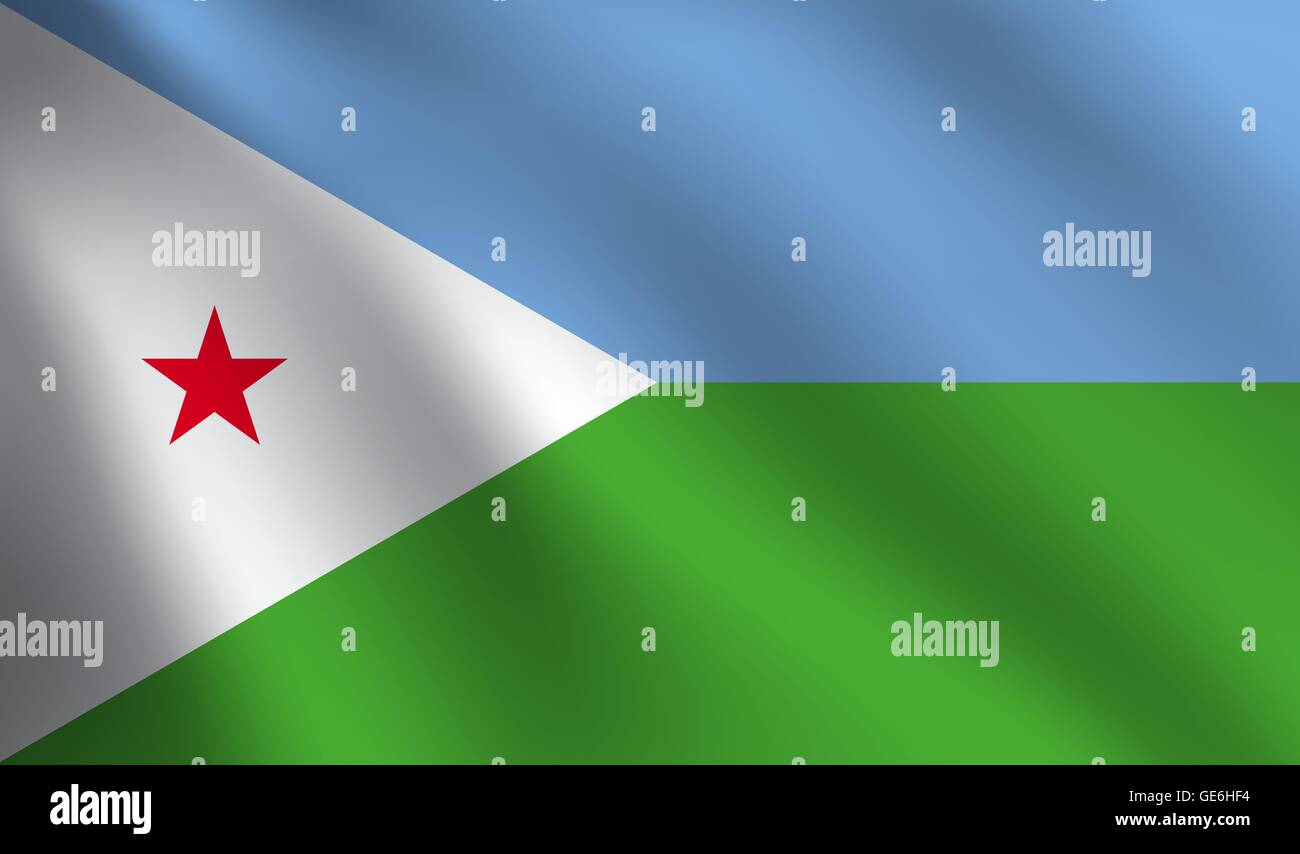 National flag djibouti waving Stock Vector Images - Alamy