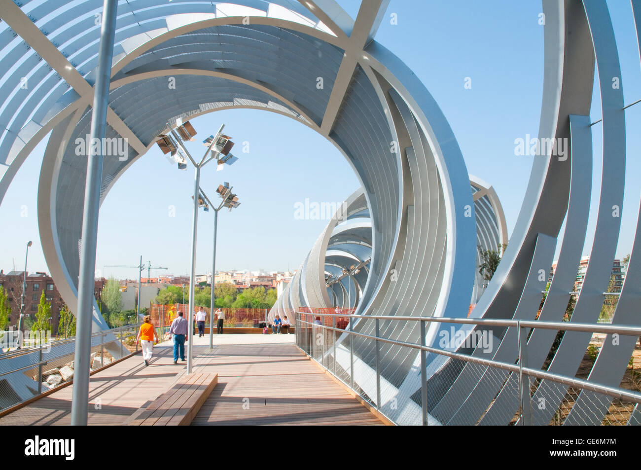 Bridge by Perrault. Madrid Rio park, Madrid, Spain Stock Photo - Alamy