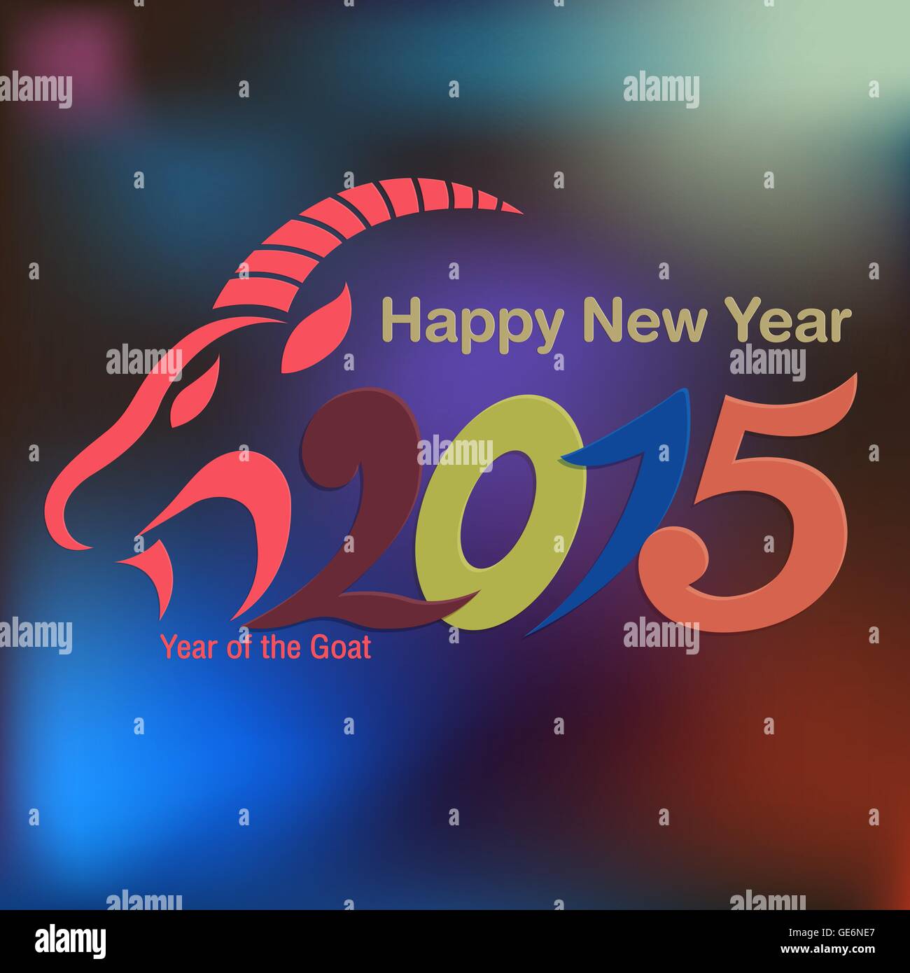 2015 Chinese New Year of the Goat Stock Vector Image & Art - Alamy