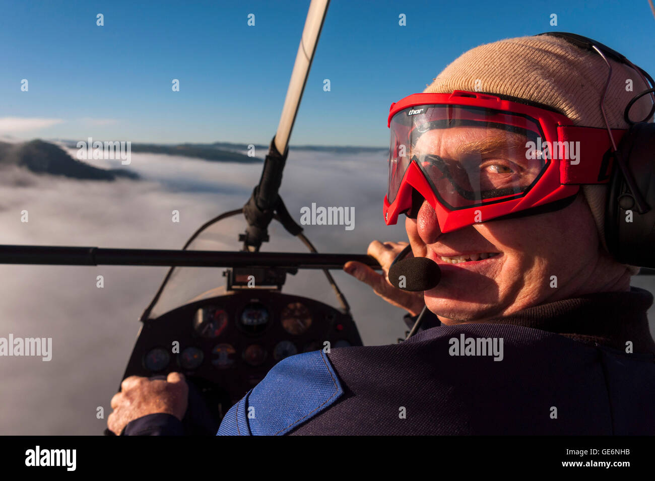 A microlight pilot in Zimbabwe Stock Photo - Alamy