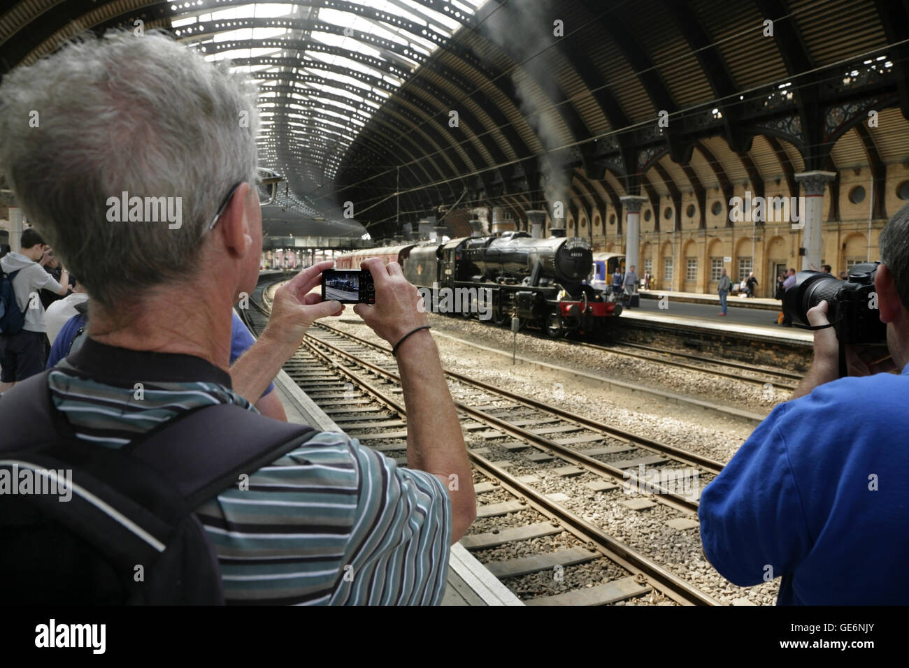 LMS Stanier class 8F steam locomotive 48151 at York station, UK with ...