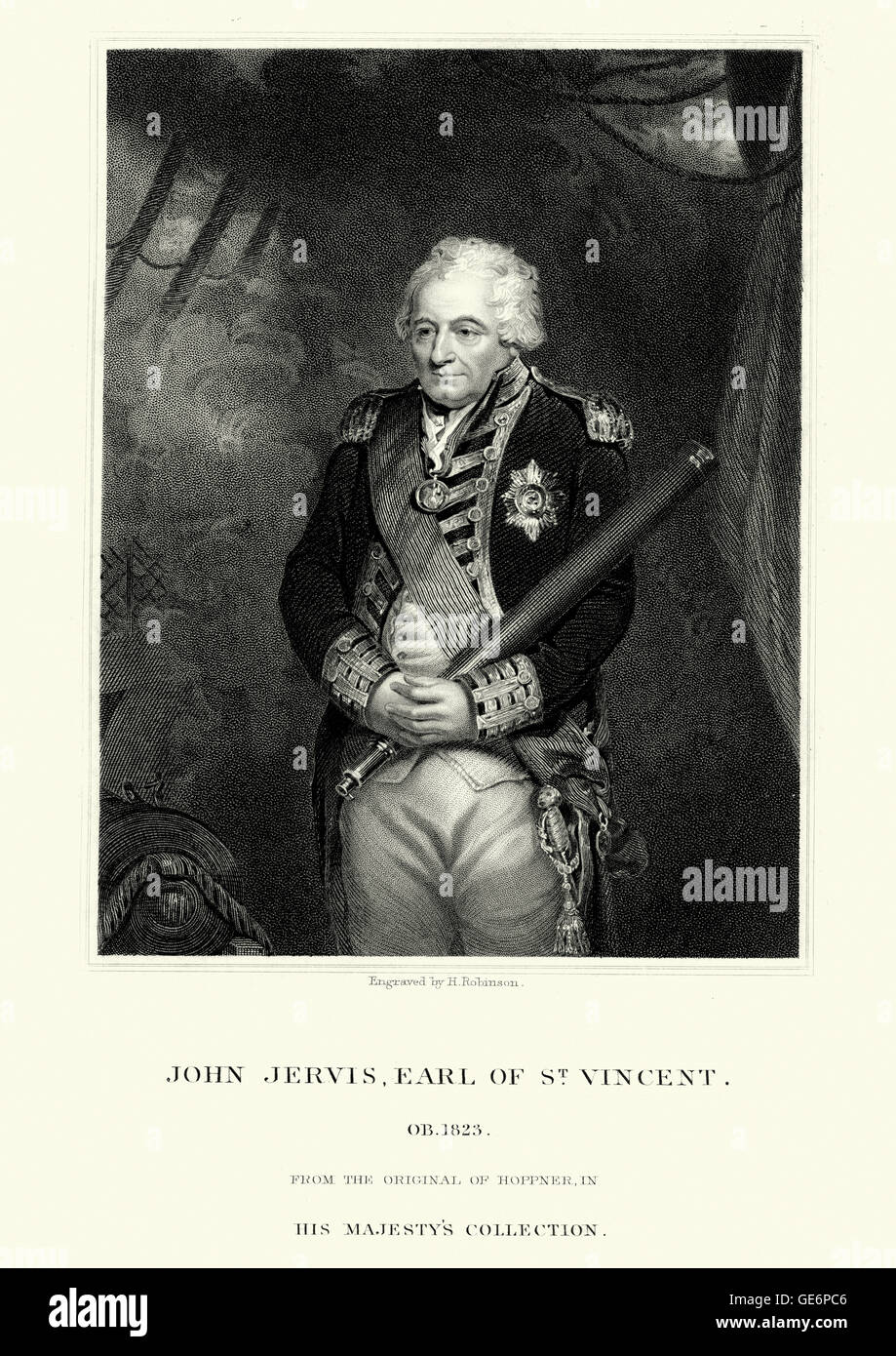 Portrait of Admiral John Jervis, 1st Earl of St Vincent. Jervis served ...
