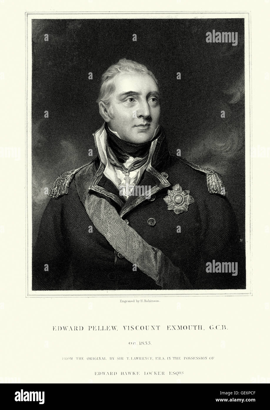 Portrait of Edward Pellew, 1st Viscount Exmouth a British Admiral. He ...