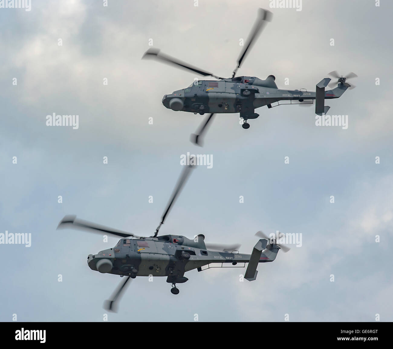 A pair of Augusta Westland Wildcats HMA2 of the Black cats display team ...